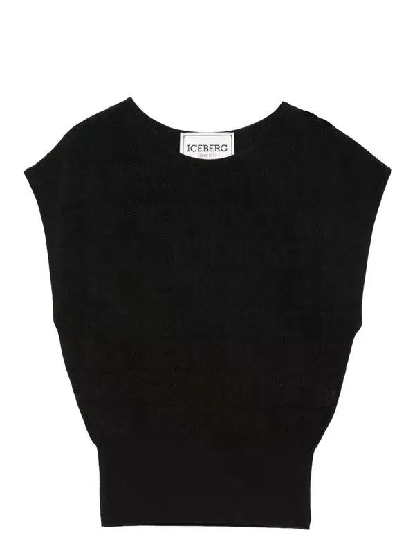 Iceberg Logo-pattern Vest - Black