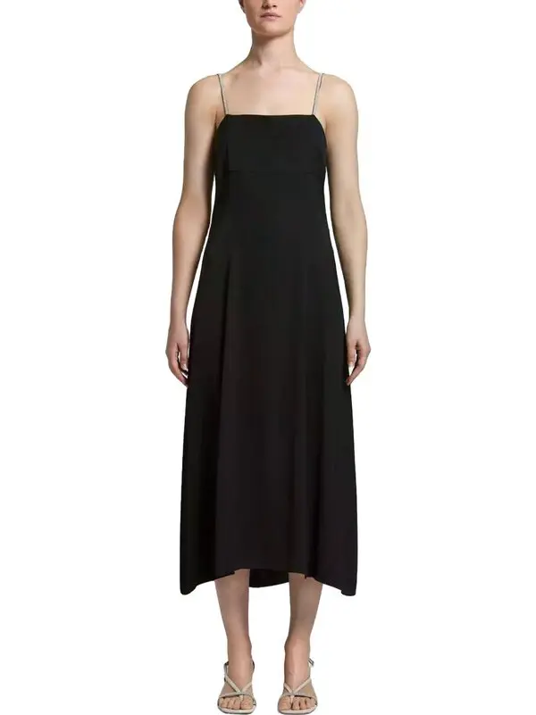 Peserico Lurex-detail Open-back Midi Dress - Black