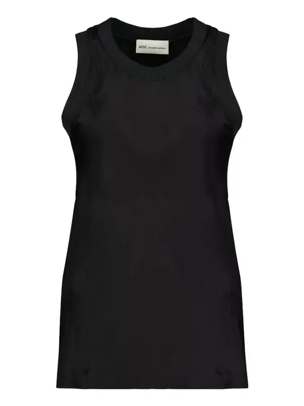 AMI Paris Sleeveless Tank Top - Black