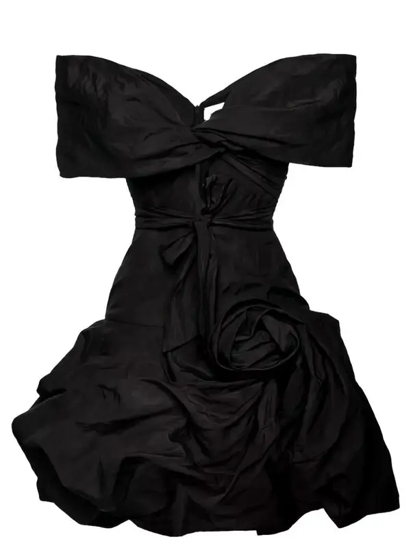 Magda Butrym Draped Shawl-collar Midi Dress - Black