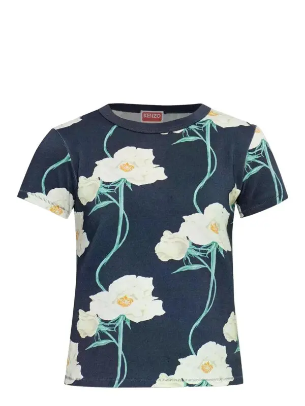 Kenzo Floral-print T-shirt - Blue