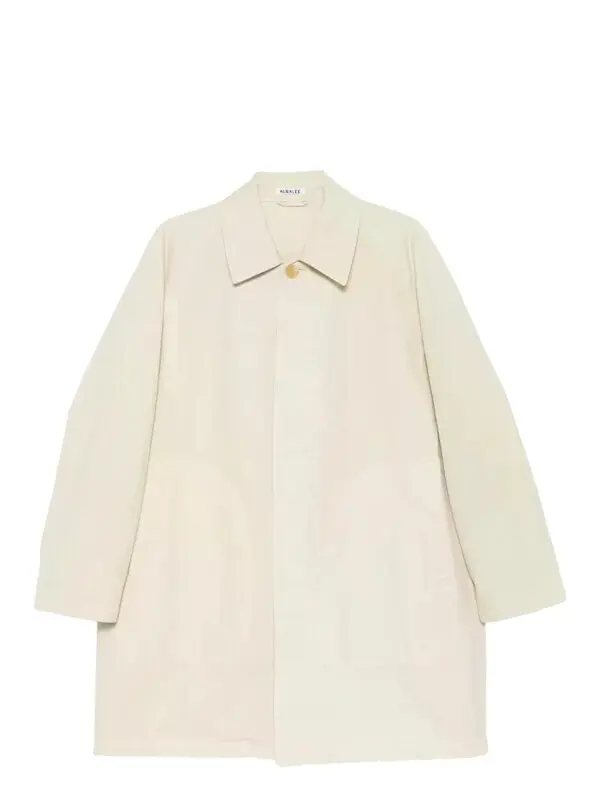 Auralee Collared Organic Cotton Coat - Neutrals
