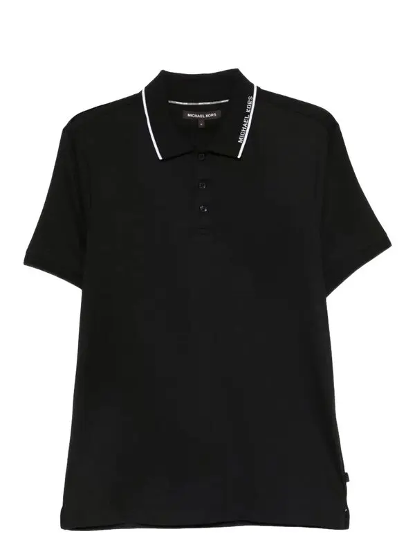 Michael Kors Logo-print Tipped Polo Shirt - Black