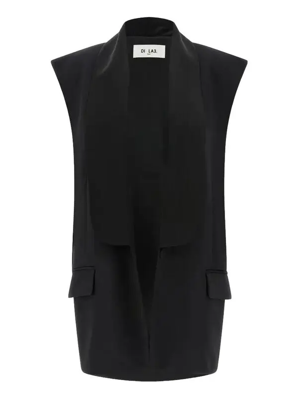 DI.LA3 PARI' Shawl-collar Vest - Black