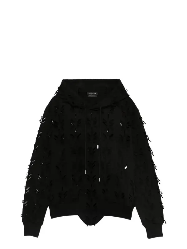 JUNTAE KIM Laser-slashed Hoodie - Black