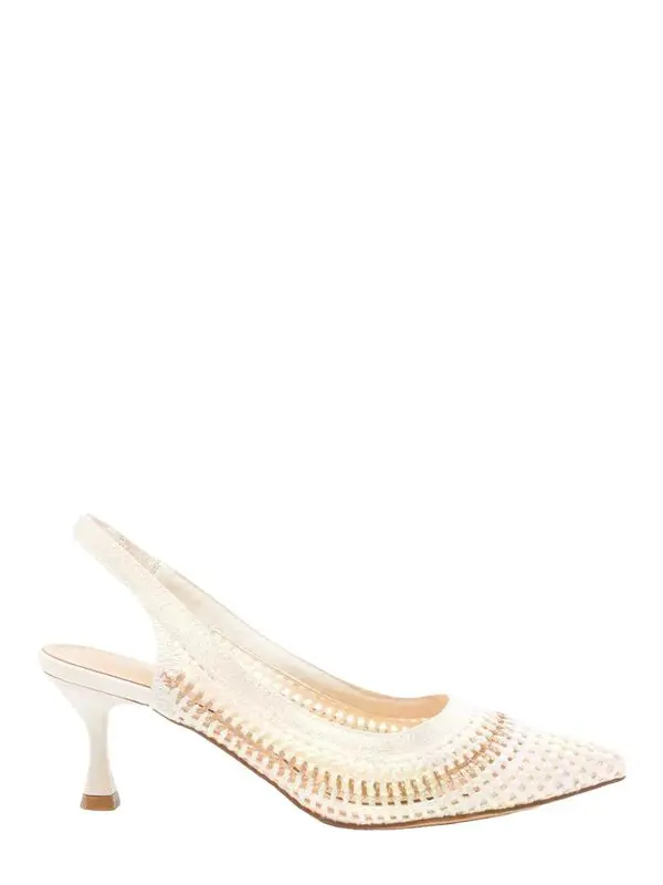 KEYS Woven Point-toe Slingback Pumps - Neutrals