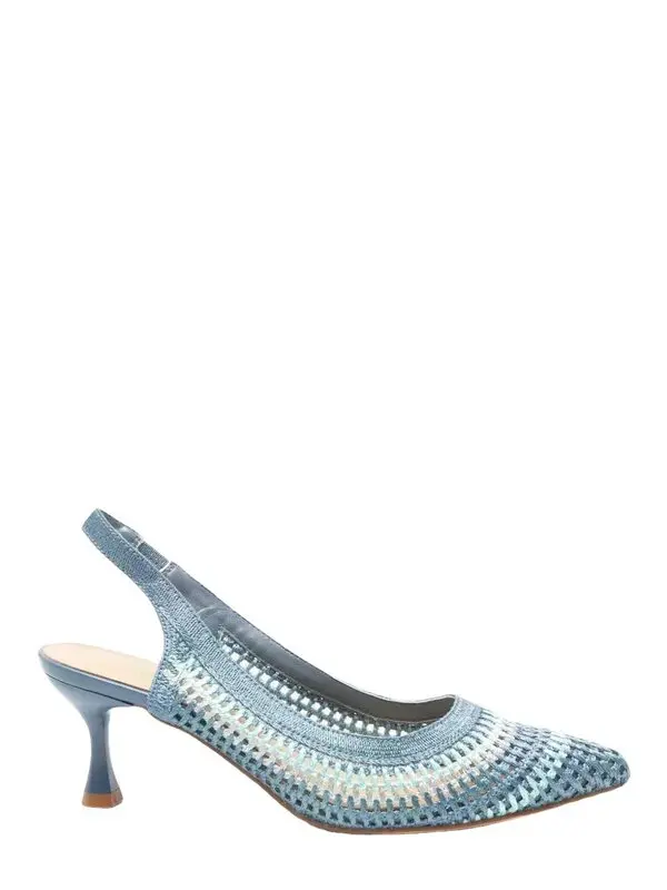 KEYS Woven Slingback Pumps - Blue