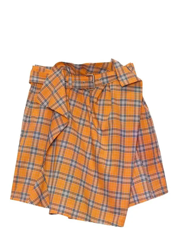 MSGM Checked Mini Skirt - Orange