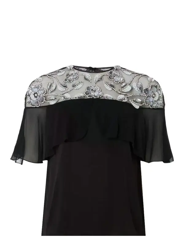 TEMPERLEY LONDON Lana Floral-embellished Blouse - Black