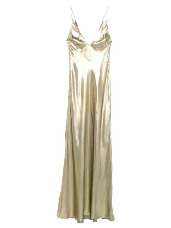 Galvan Galvanized Slip Gown - Gold