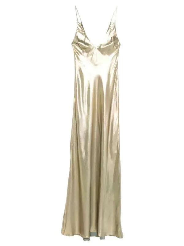 Galvan Galvanized Slip Gown - Gold