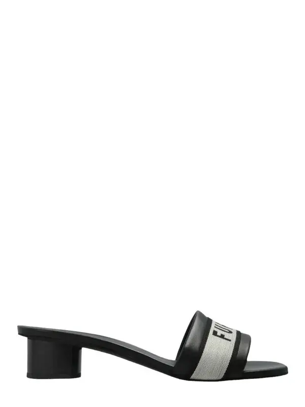Furla Logo-print Leather Sandals - Black