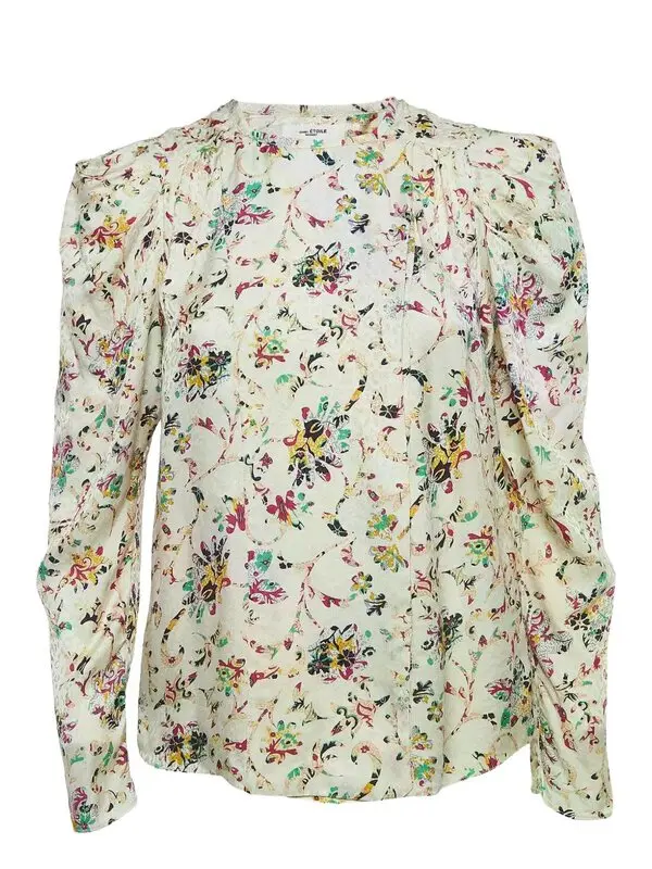 MARANT ETOILE Floral Puff-sleeve Blouse - Neutrals