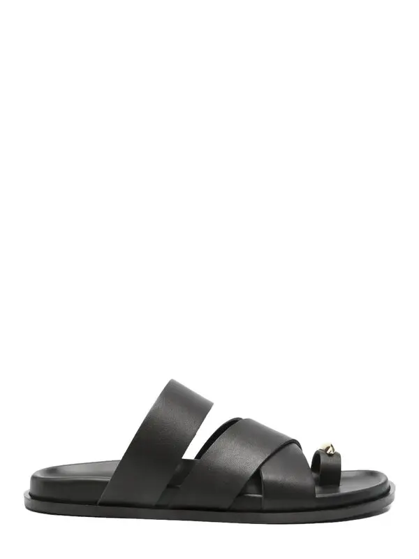CARMENS Ring-detail Crossover Sandals - Black