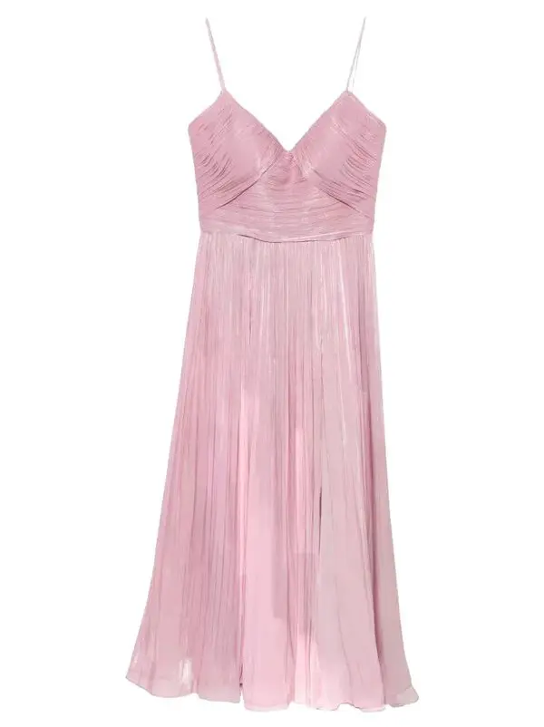 Costarellos Pleated Sweetheart-neck Maxi Dress - Pink