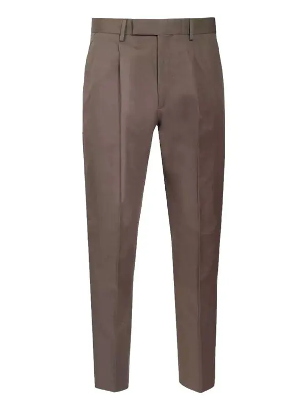 Zegna Pleated Tapered-leg Trousers - Brown