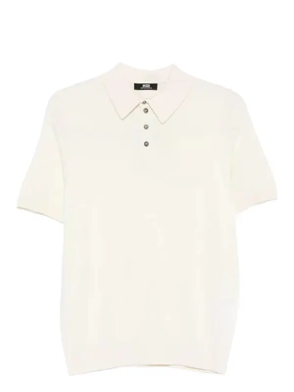 Alpha Studio Buttoned Polo Shirt - Neutrals
