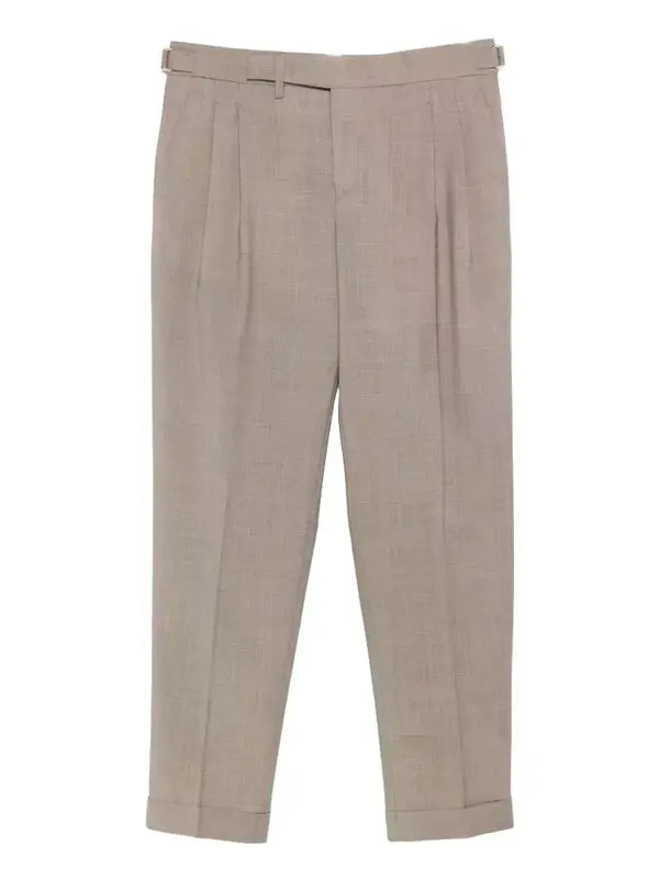 BRIGLIA 1949 Pleated Cuffed Trousers - Neutrals