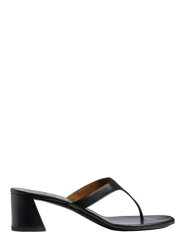Khaite Leather T-bar Sandals - Black