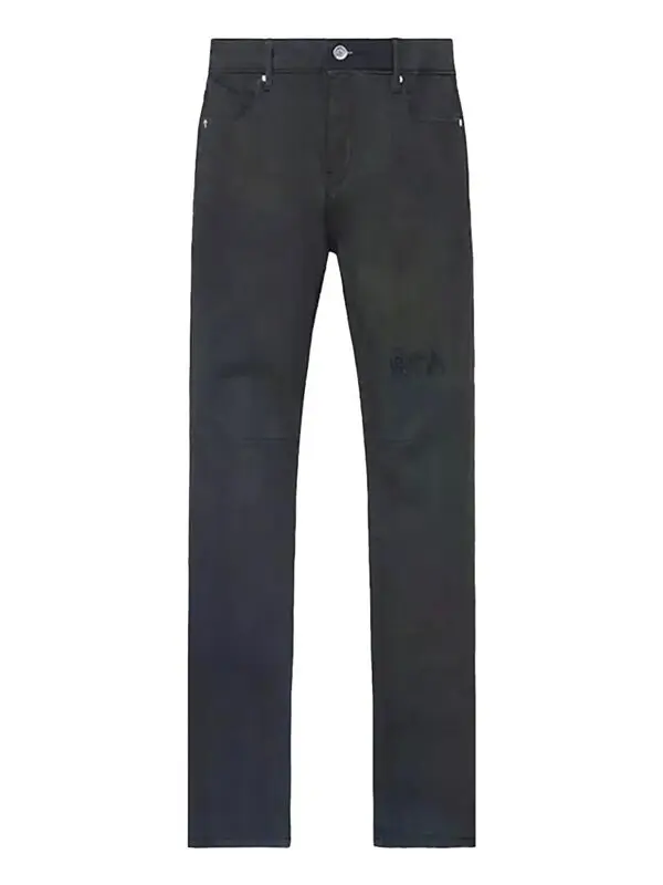 RtA Bryant Embroidered Straight Leg Jeans - Grey