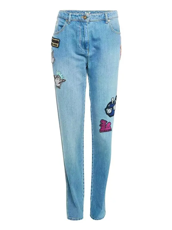 Kenzo Patch-detail Denim Jeans - Blue