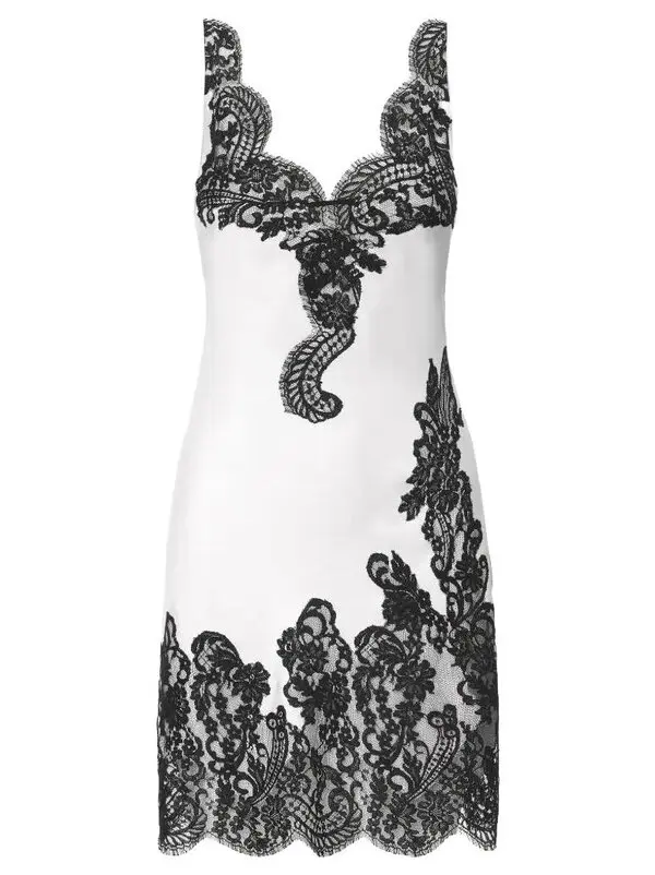 IL VOLO Lace-trimmed Embroidered Dress - White