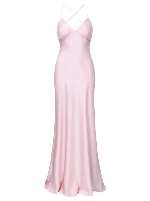 IL VOLO Isla Cross-back Satin Dress - Pink