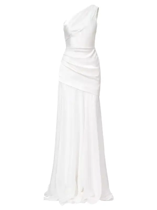 IL VOLO Aeris One-shoulder Draped Dress - White