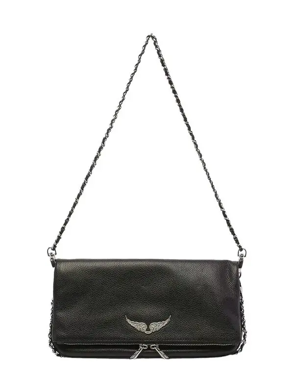 Zadig&Voltaire Rock Chain Winged Shoulder Bag - Black