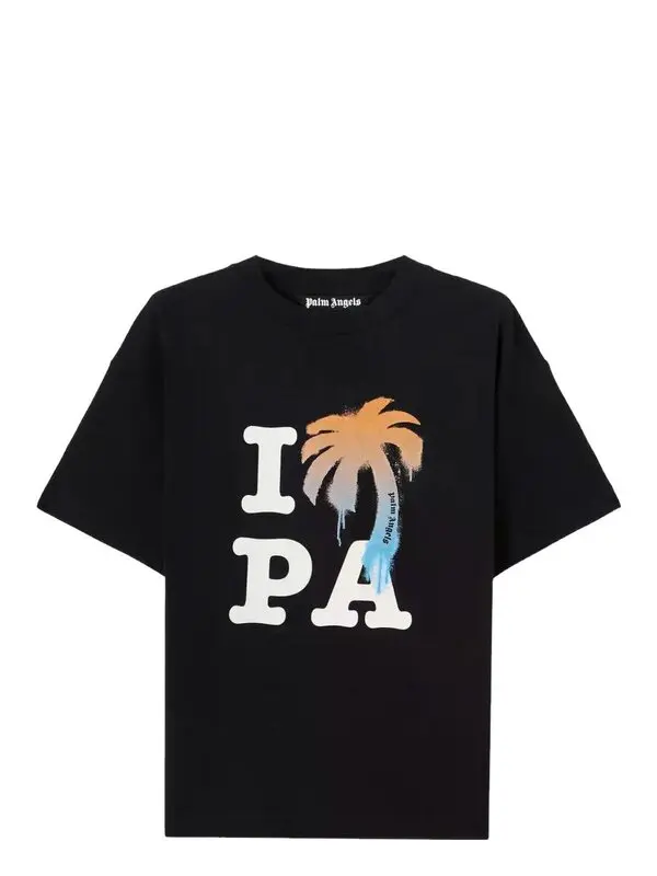 Palm Angels Graphic Crew-neck T-shirt - Black
