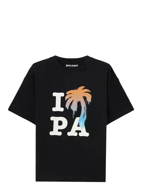 Palm Angels Graphic Crew-neck T-shirt - Black