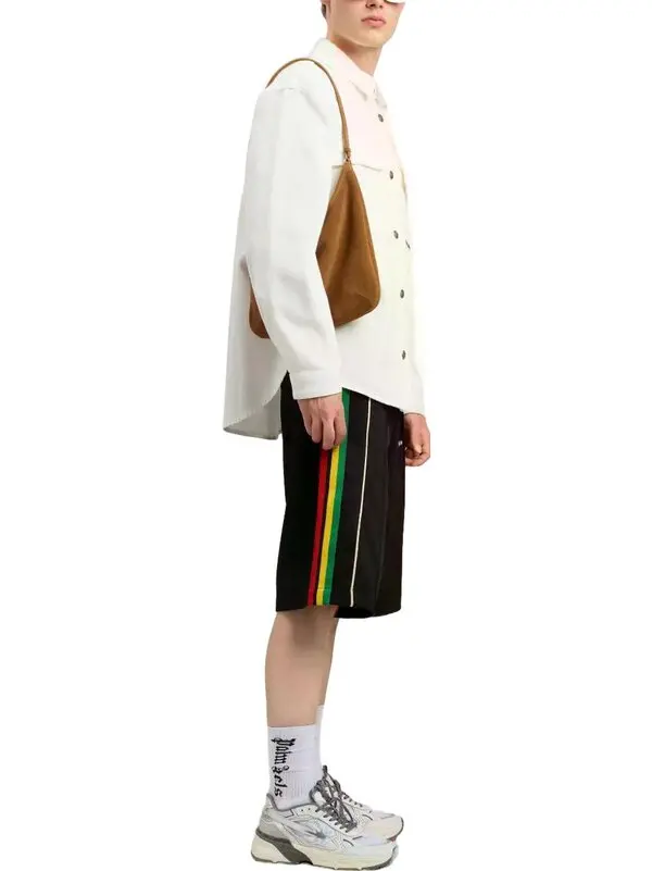 Palm Angels Striped Logo Shorts - Black