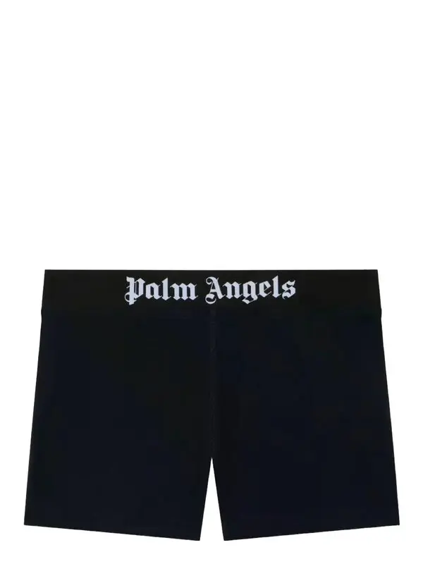 Palm Angels Logo Waistband Shorts - Black