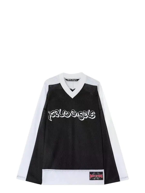 Palm Angels Logo Mesh Long-sleeve T-shirt - Black