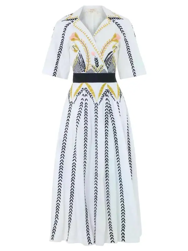 TEMPERLEY LONDON Juniper Floral-print Wrap Dress - White