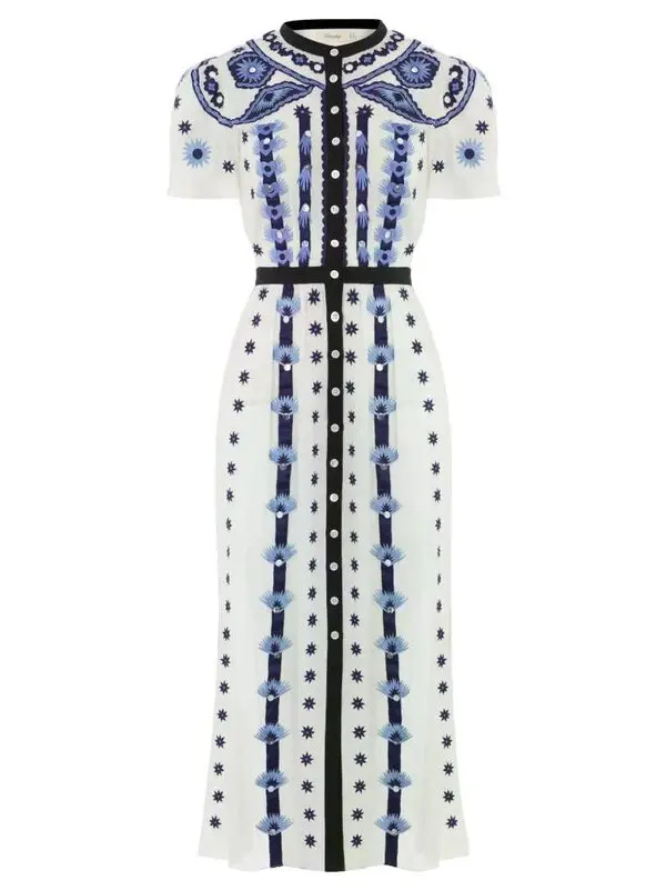 TEMPERLEY LONDON Luna Embroidered Shirt Dress - White