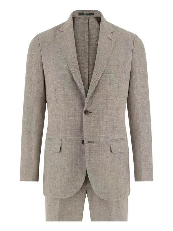 Boggi Milano Patterned Double-pleat Suit - Neutrals