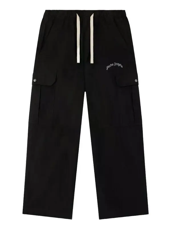 Palm Angels Curved Logo Cargo Trousers - Black