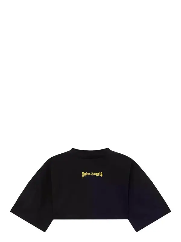 Palm Angels Logo-print Cropped T-shirt - Black