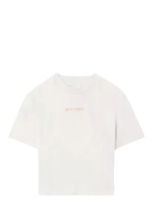 Palm Angels Logo Cropped T-shirt - White