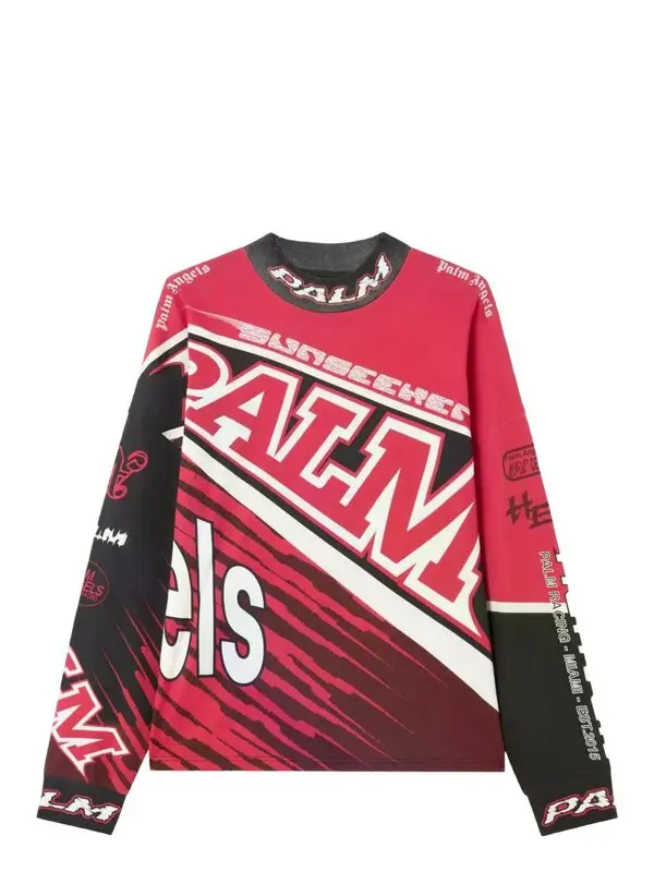 Palm Angels Graphic Long Sleeve T-shirt - Red