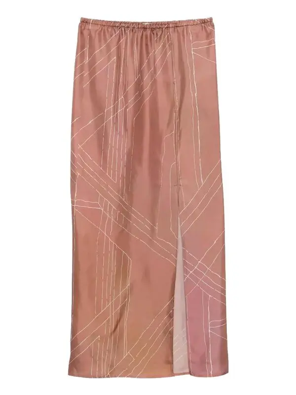 ALYSI Geometric Slit Skirt - Pink