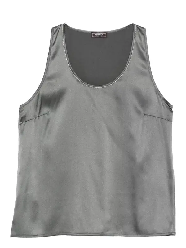 Peserico Sleeveless Round-neck Top - Grey