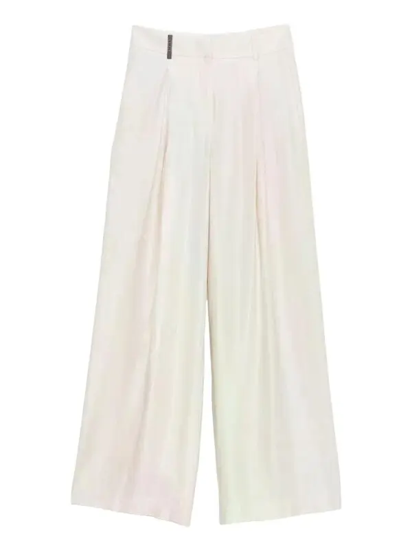 Peserico Pleated Wide Leg Trousers - Neutrals