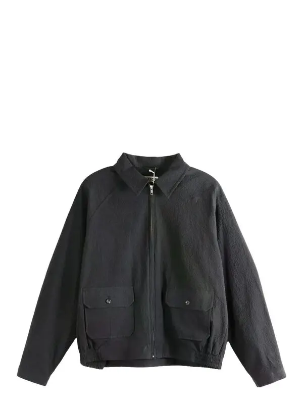 BODE Seersucker Coach's Bomber Jacket - Black