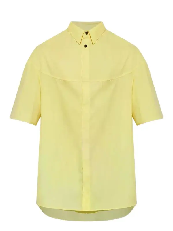Jacquemus Atelier Logo-embroidered-yoke Shirt - Yellow