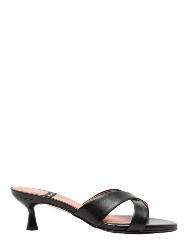 ANGEL ALARCON Elodia Round-toe Strap Sandals - Black