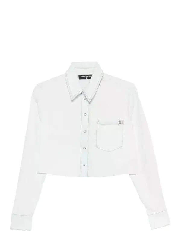 Patrizia Pepe Buttoned Cropped Shirt - Blue