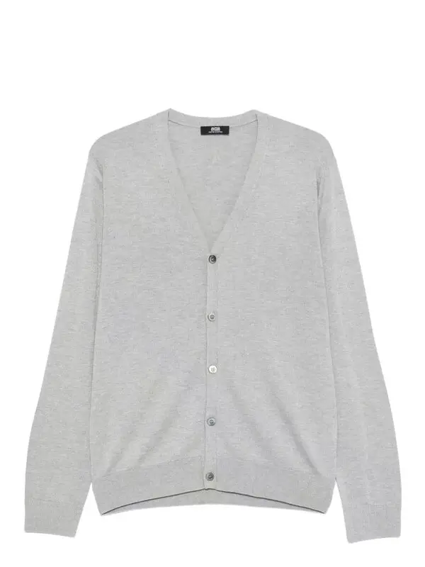 Alpha Studio Button V-neck Cardigan - Grey