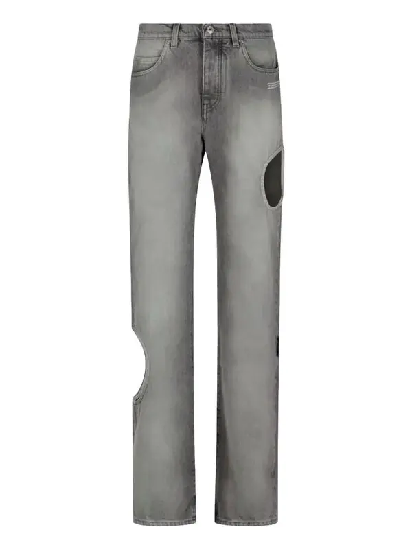 Off-White Meteor Cut-out Jeans - Grey
